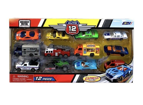 Die Cast 12-Piece Toy Vehicles Metal and Plastic Express Wheels Set New ...