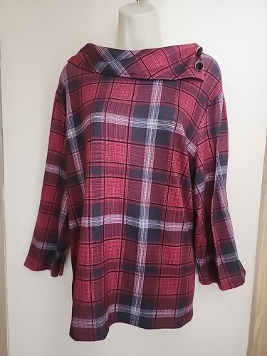 Allison Daley Women's Plus Size 2X Mixed Plaids Shirt Tunic Top | eBay