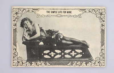 Vintage Postcard Leggy Sexy Sprawled Woman The Simple Life For Me | eBay