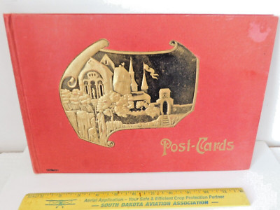Vintage Red Post- Cards Book-Germany-Embossed Gold Color Cover-3 Post ...