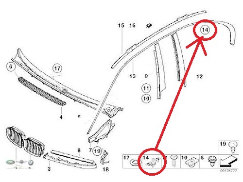 BMW 3 Series E46 Clip for Roof Ledge moulding, SET OF 8; 51138204858 | eBay