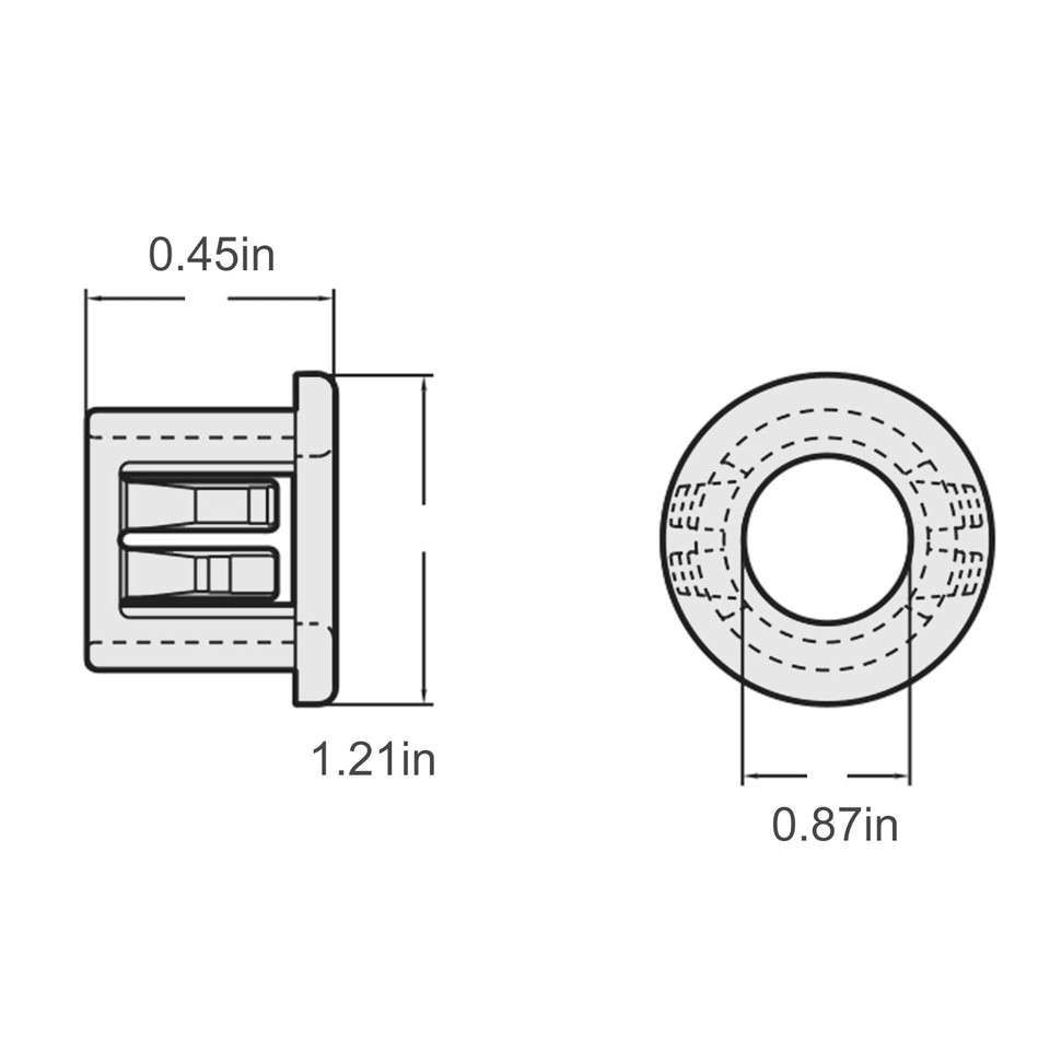 Aulpq SB 1.093-14 Shower Grab Handle Snap Bushings for 7/8" Bar & 1+1/8 ...