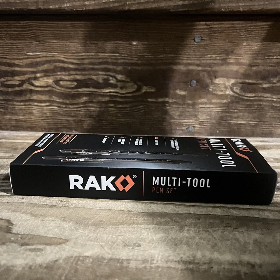 RAK Multi-Tool 2Pc Pen Set LED Light, Touchscreen Stylus, Ruler, Level ...