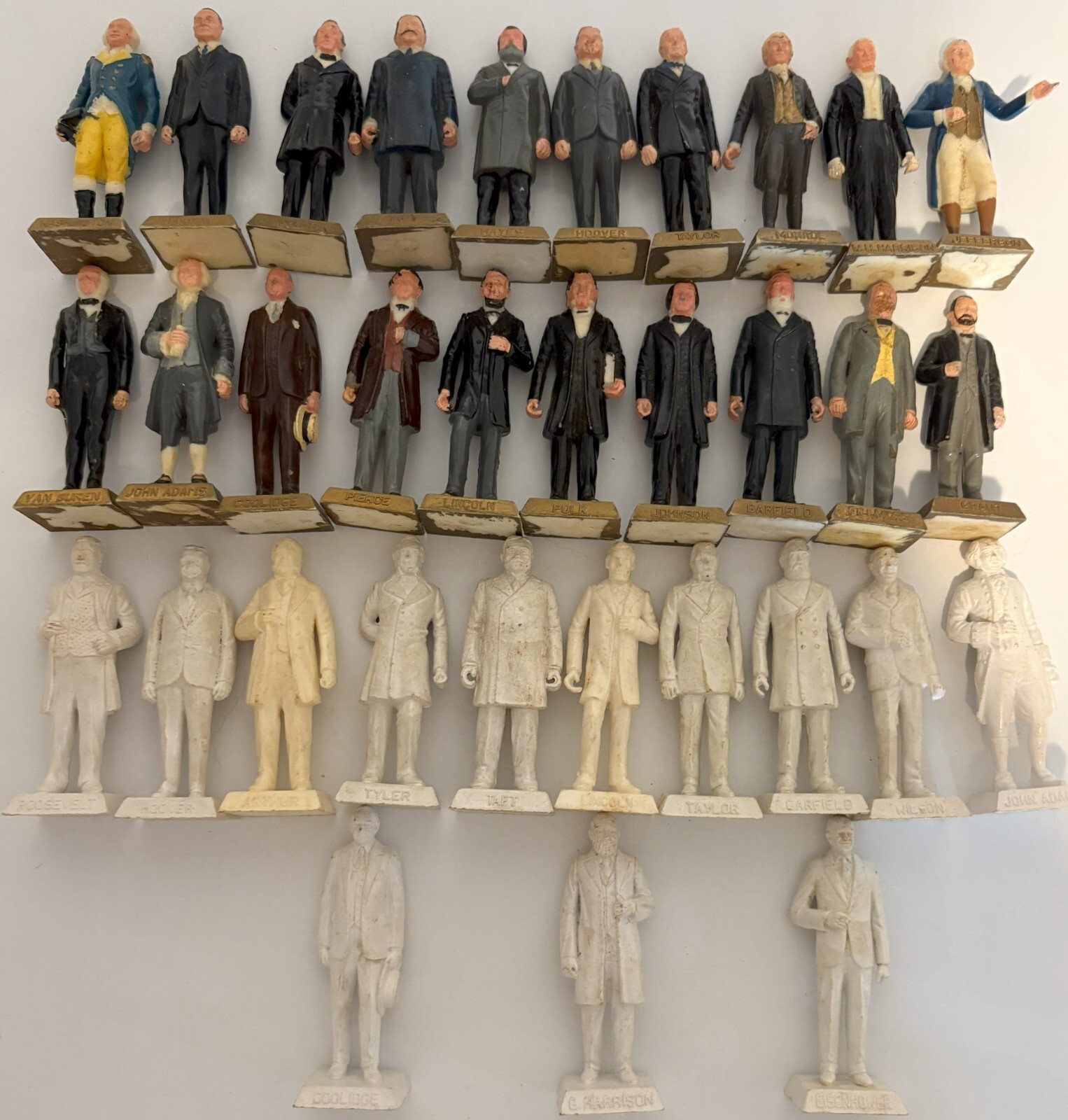 Vintage Marx Toys 1960's 33 Mini Presidents 1-33 Painted & PLAIN ...