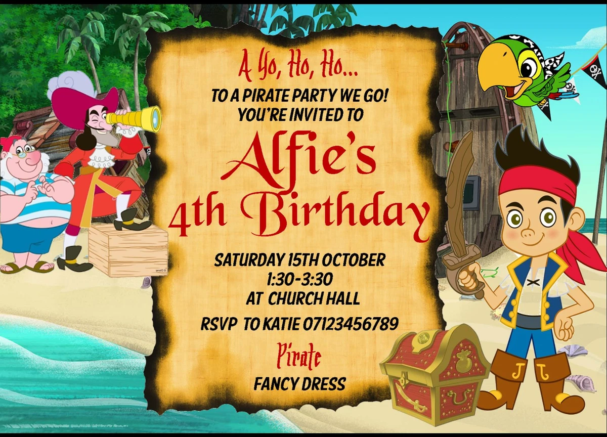 Jake And The Neverland Pirates Birthday Invitations