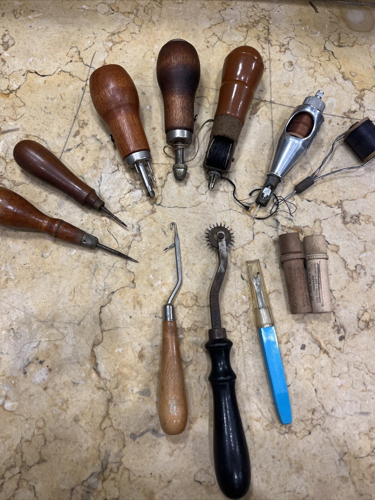 Vintage Leather Craft Tools Kit Stitching Sewing Toolings | eBay