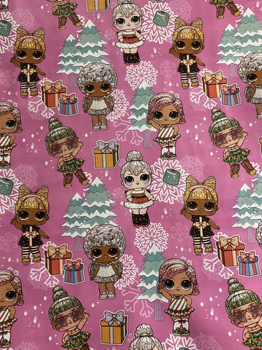 LOL SURPRISE DOLLS Christmas WRAPPING PAPER Party Birthday 25 sq ft L.O ...
