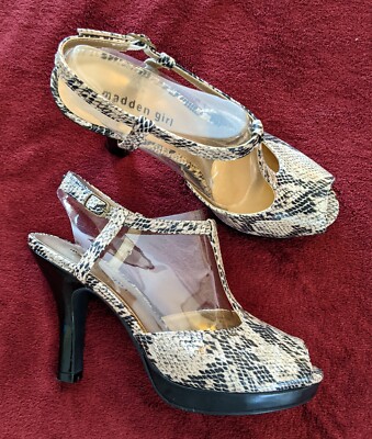Madden Girl Python Print Platform Stiletto Heels Women's Size 8.5 | eBay