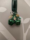 Green Christmas Metal Jingle Bell Ornaments Set Of 2 | eBay