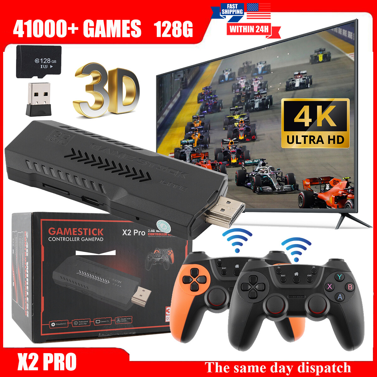 Discover The Secret With 128G 4K Video Game Console Retro TV Stick HDMI ...