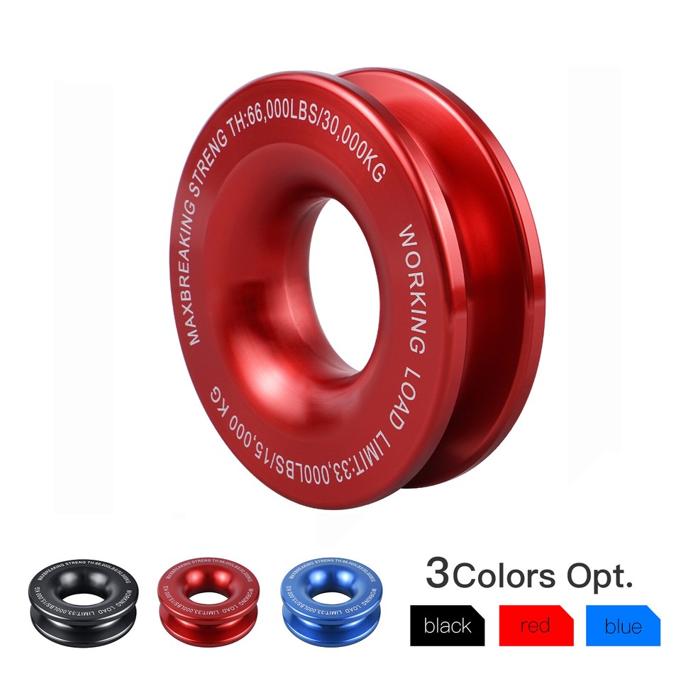 Heavy Duty Recovery Ring Snatch Block Pulley Soft Shackle Tow Winch ...