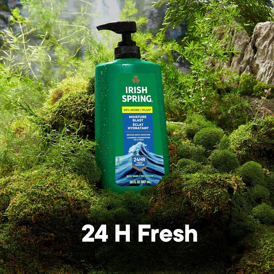 Irish Spring Men’s Body Wash Moisture Blast Fresh Scent 30 oz Pump ...