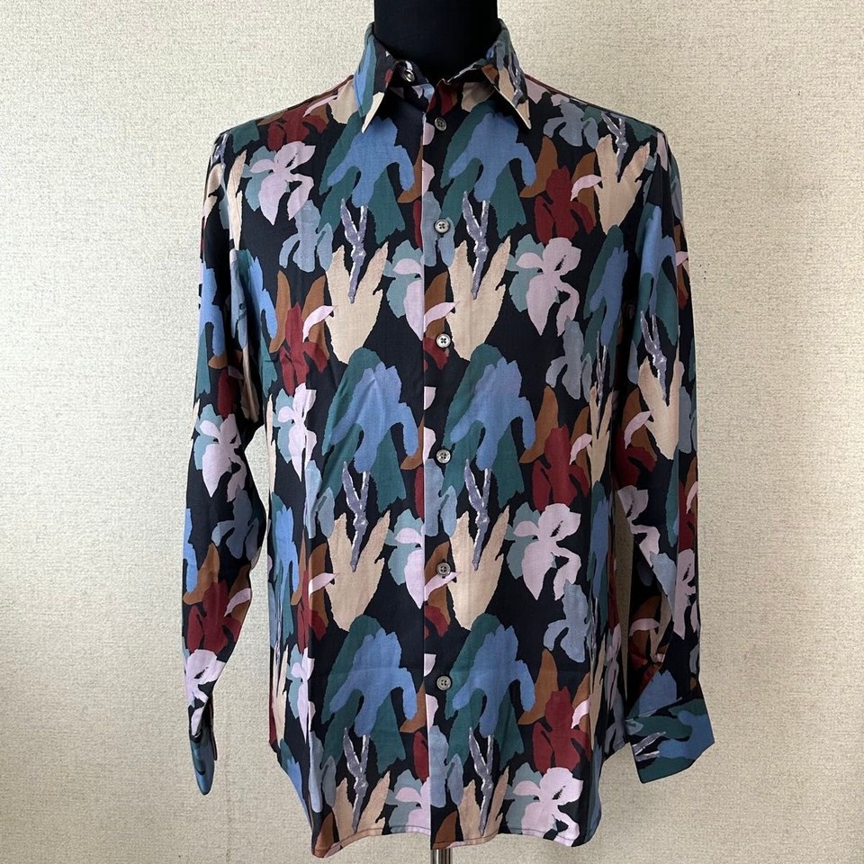 Paul Smith Floral Pattern Long Sleeve Shirt Multi-Color Men M | eBay