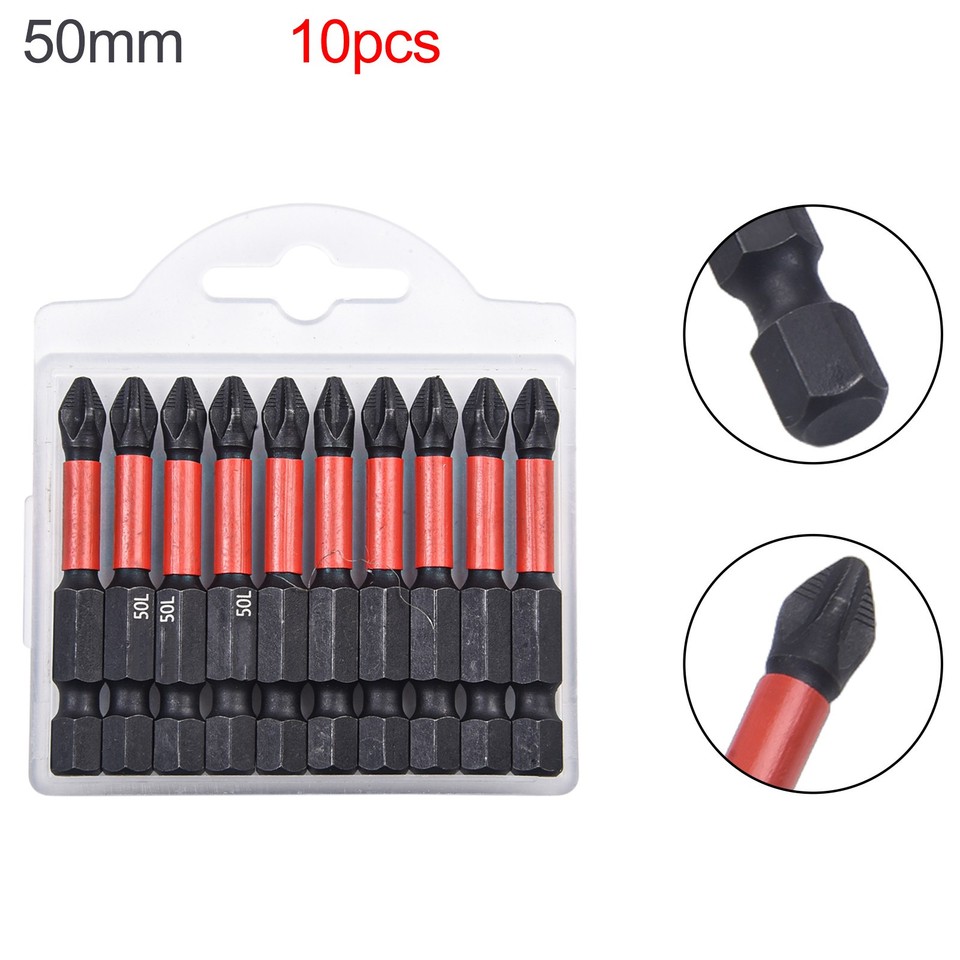 PH2 Magnetic Anti Slip Screwdriver Bit Set 10 Pack for Tight Grip on ...