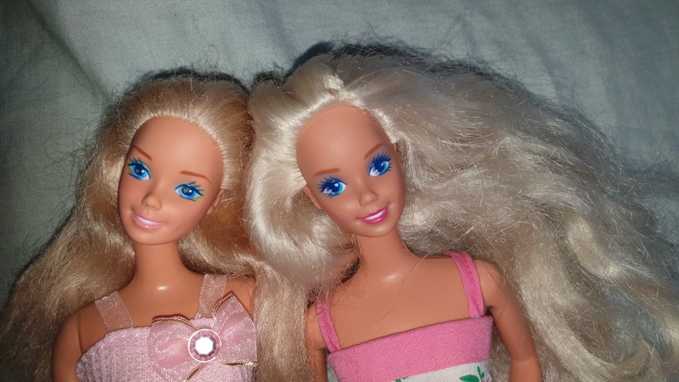 Vintage 1990s BARBIE Dolls Set - Blonde Hair - Casual Dress | eBay