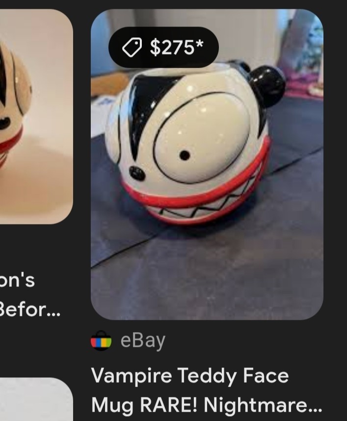 Nightmare Before Christmas DISNEY Halloween Vampire Teddy Face Mug ...