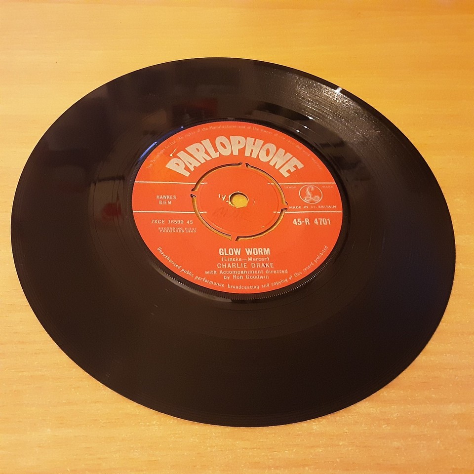 7" Single - Charlie Drake, Mr Custer/Glow Worm, 1960, PARLOPHONE (45-R ...