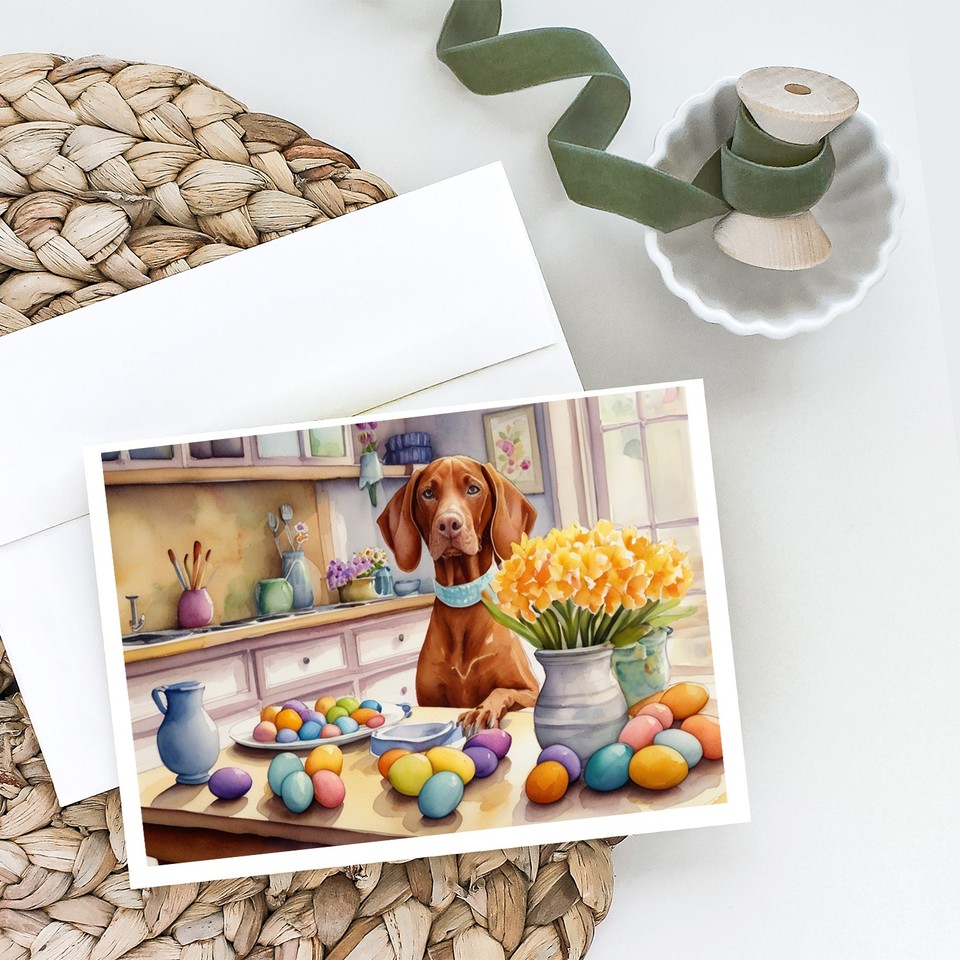 Caroline's Treasures Easter Vizsla Decorating Eggs Cards Envelopes Pack ...