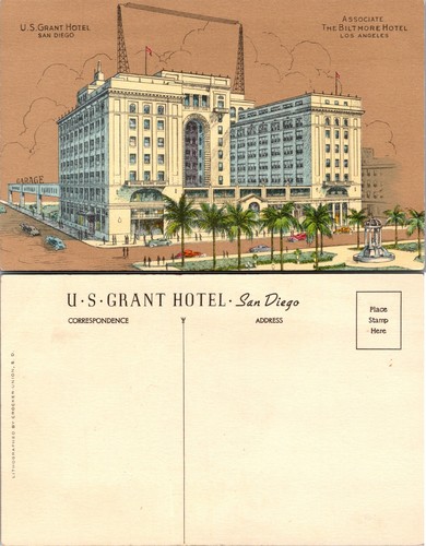 US Grant Hotel San Diego CA Postcard | eBay