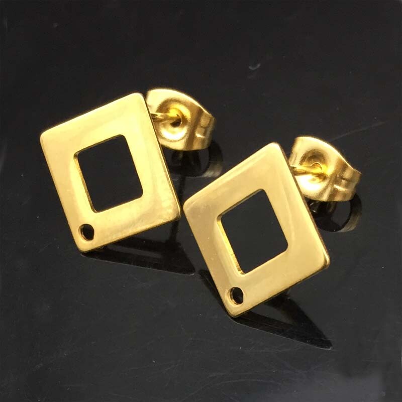 50pcs stainless steel earrings connector findings diy stud earring post ...