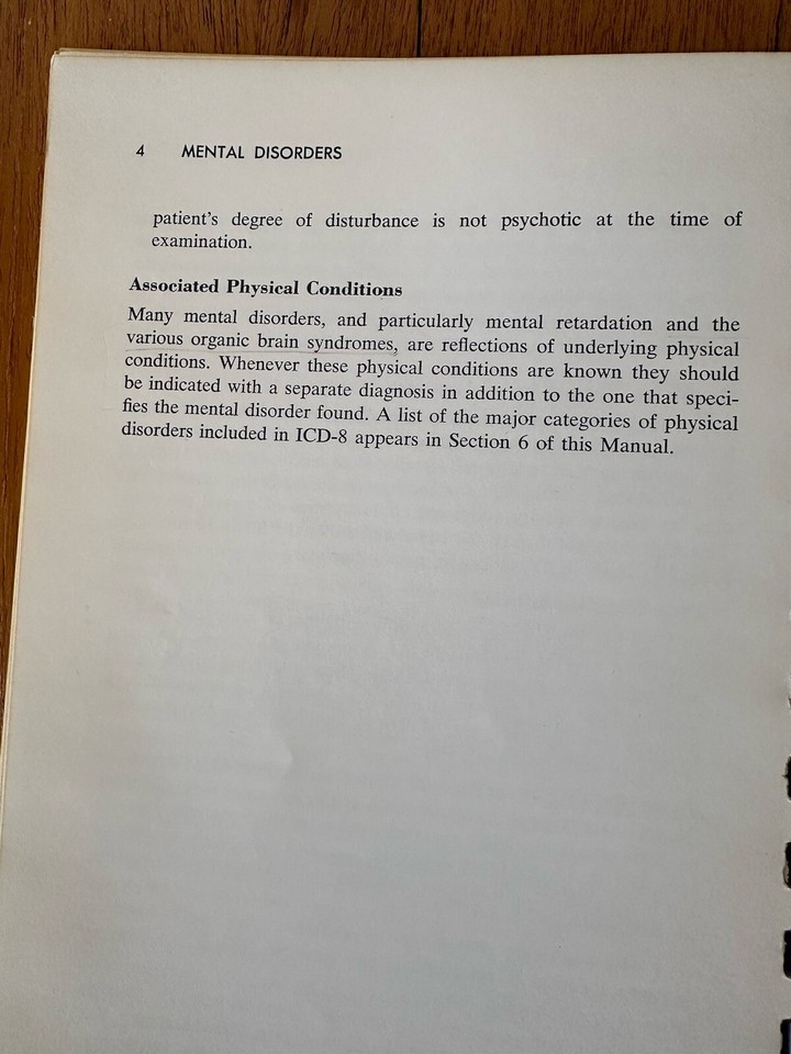 First & Second DSM Diagnostic & Statistical Manuals Mental Disorders ...