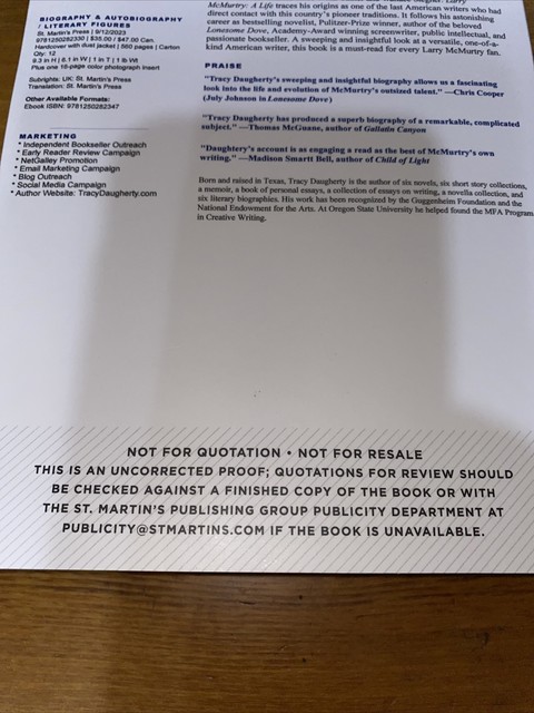 Larry Mcmurtry : A Life by Tracy Daugherty (2023, Hardcover) for sale ...