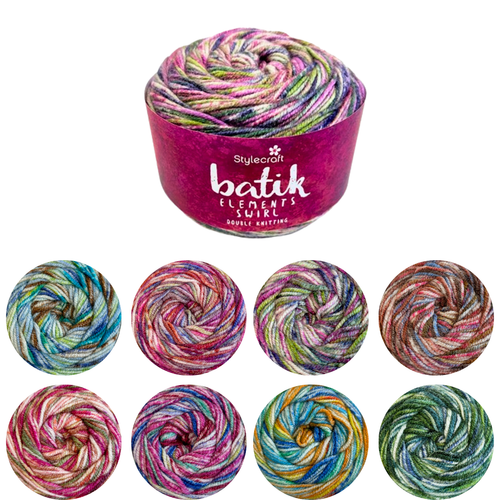 Stylecraft Batik Elements Swirl DK 100g Knitting Crochet Yarn - 20% ...