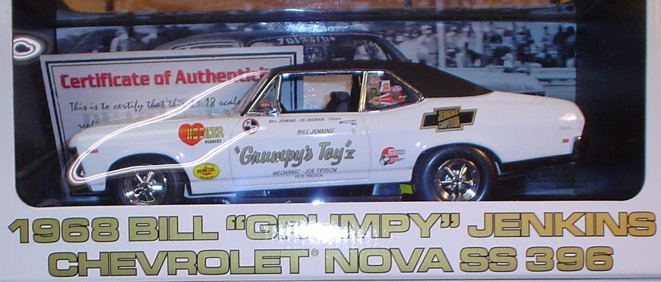 BILL JENKINS GRUMPYS TOY 1968 CHEVY NOVA SS NHRA DRAG STRIP LEGEND 1:18 ...