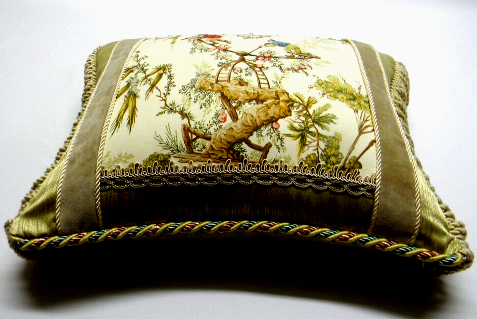 Braemore fabric, Oriental Chinoiserie toile Designer Pillow/ With ...