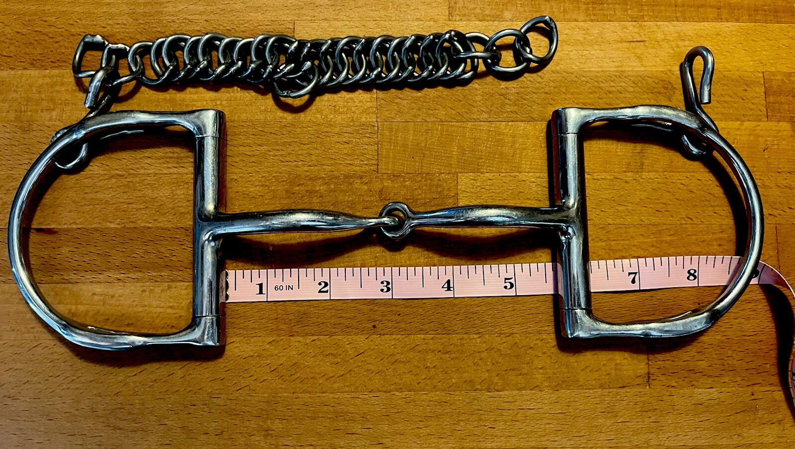 Myler Toklat D-Ring Snaffle Bit, 5 3/4 inch Mouthpiece w/Curb chain ...