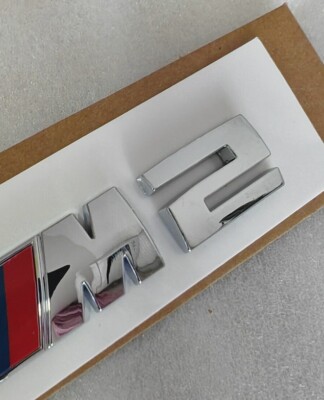 ///M M2 Letter Badge Emblem Adhesive Sticker TRUNK Chrome Silver For 2 ...