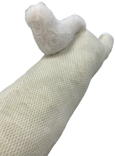 Ex Long Draught Excluder White Squirrel Weighted Door Stop Soft Draft ...