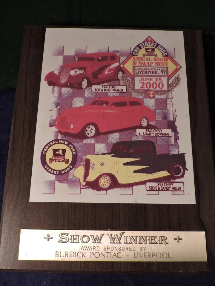 3 Vintage Auto Show Awards Wood Plaques Rat Rods Muscle Cars Liverpool ...