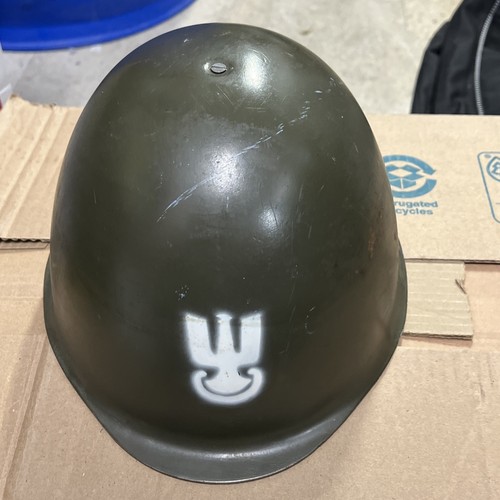 Original Cold War Polish Army Named WZ-67 Combat Helmet w/Leather Liner ...