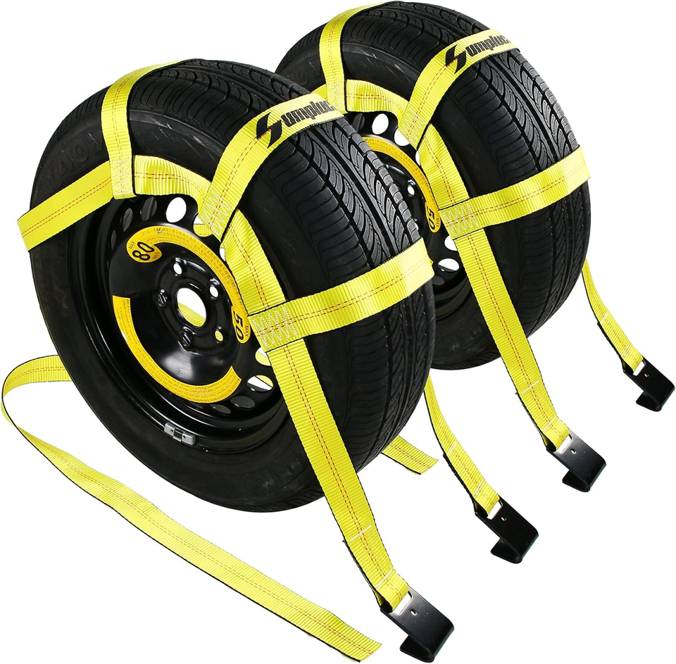 Tow Dolly Basket Straps with Flat Hook-2 Pack,Car Wheel Strap Tire ...