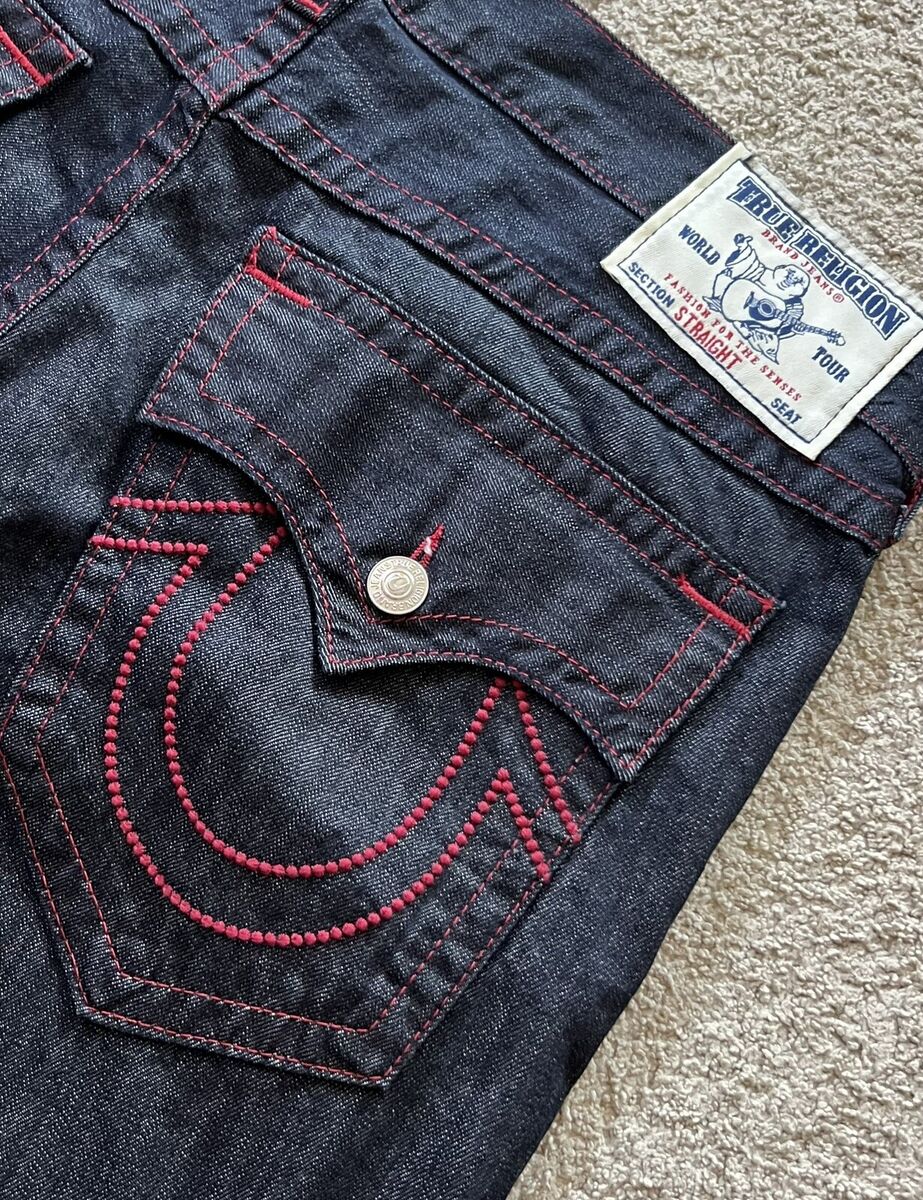 VTG True Religion World Tour Jeans Sneaker Big T Red Rope VTG True Religion World Tour Jeans Sneaker Big T Red Rope