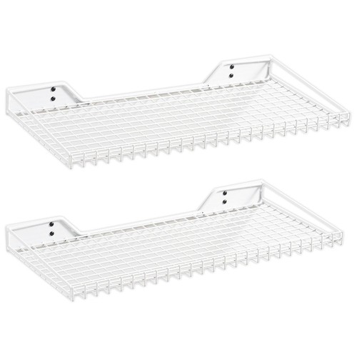 Wallmaster 23.6" Metal Wire Shelves - 2 Pack Max Load 65 lbs White | eBay