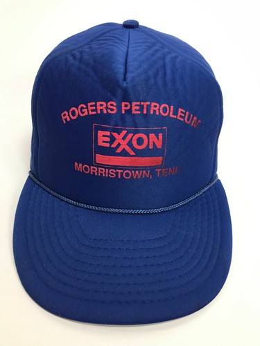 Vintage Rogers Petroleum Exxon Morristown Tenn Blue Snapback Baseball ...