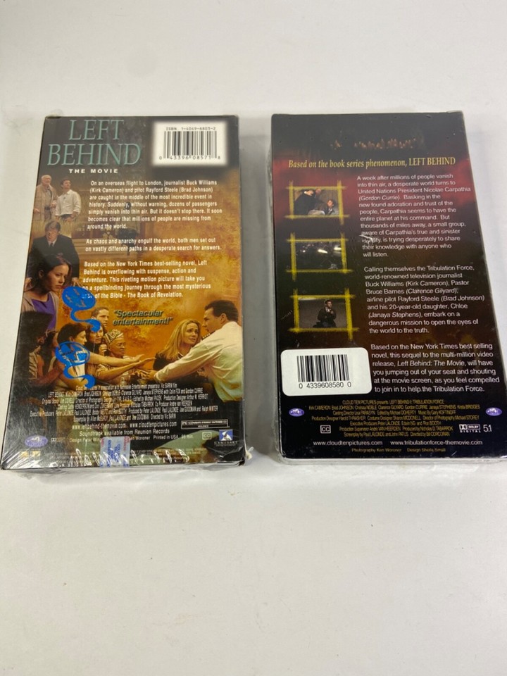 Lot 2 (VHS) LEFT Behind THE MOVIE & Left Behind II TRIBULATION FORCE ...