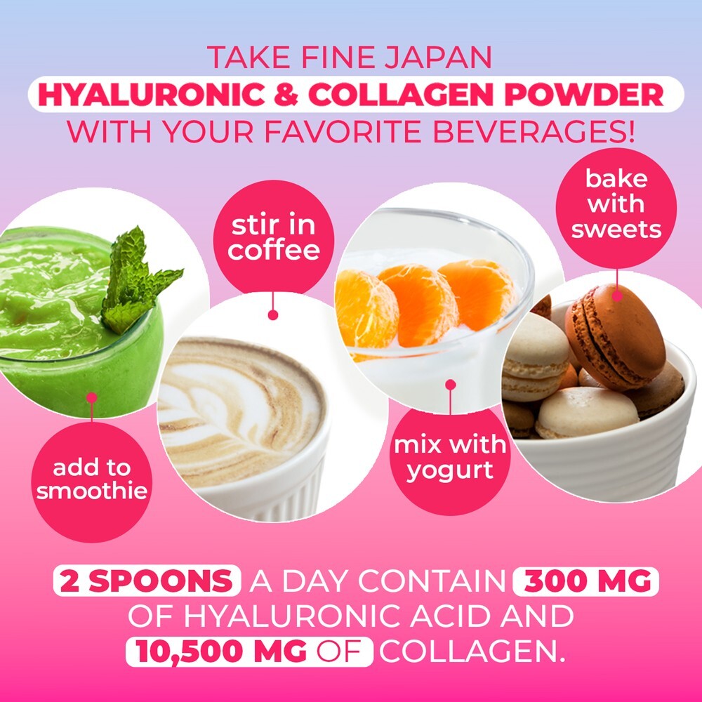 Fine Japan Hyaluronic Acid and Collagen powder Ubiquinol pearl barley ...