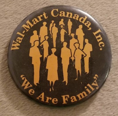 Vintage Wal-Mart Canada Inc We Are Family Pinback Button Associate ...