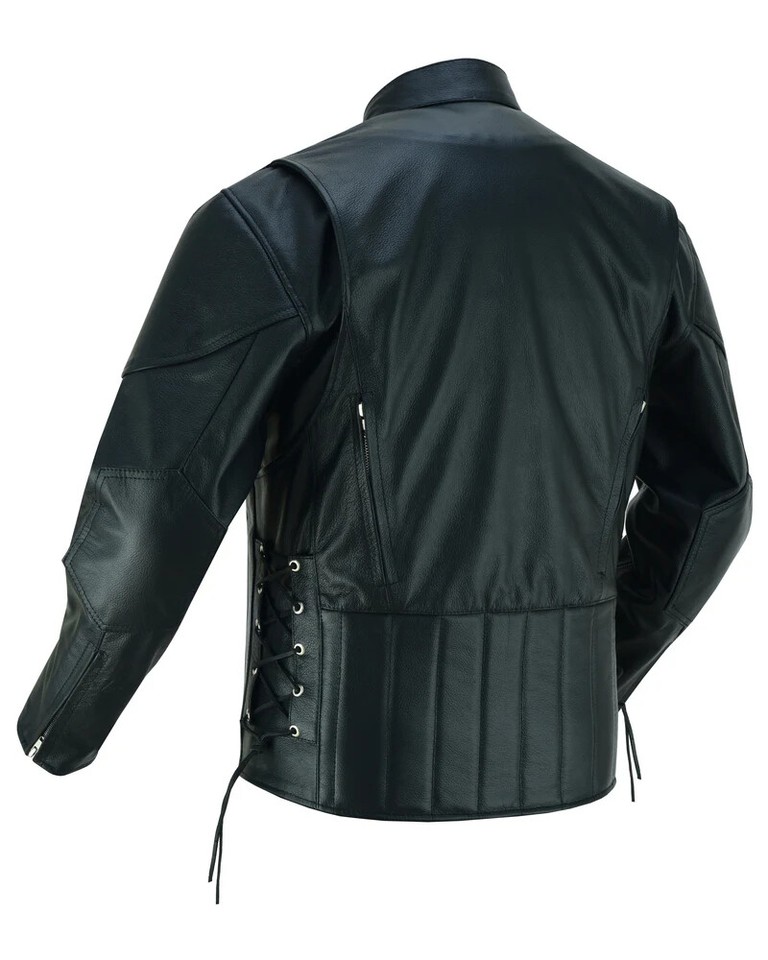 Café Racer Men's Black Cruiser Leather jacket Genuine Buffalo Skin ...