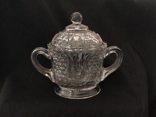 EAPG FEDERAL GLASS "WABASH" or "HONEYCOMB AND TULIP" SUGAR BOWL WITH ...
