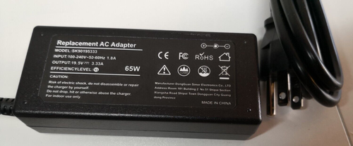 65W AC Power Adapter 19.5V 3.33A Replacement SK90195333 for HP laptop ...
