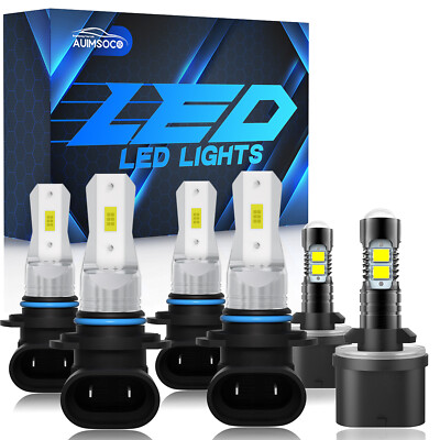 For Chevy Corvette C5 1997-2004 LED Headlight Fog light Bulbs Kit High ...