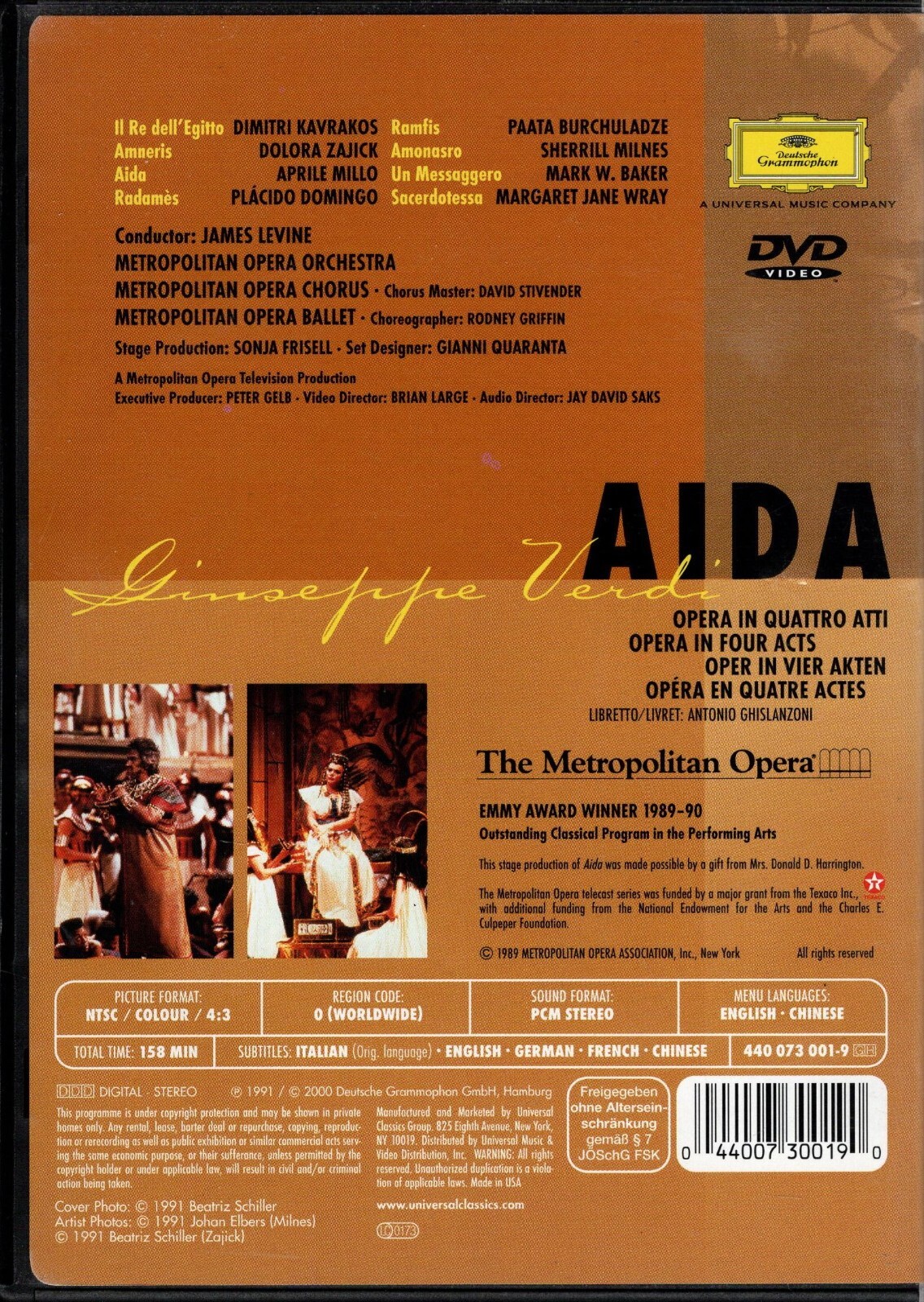LEVINE/ THE METROPOLITAN OPERA "VERDI: AIDA" DVD 1991 deutsche ...