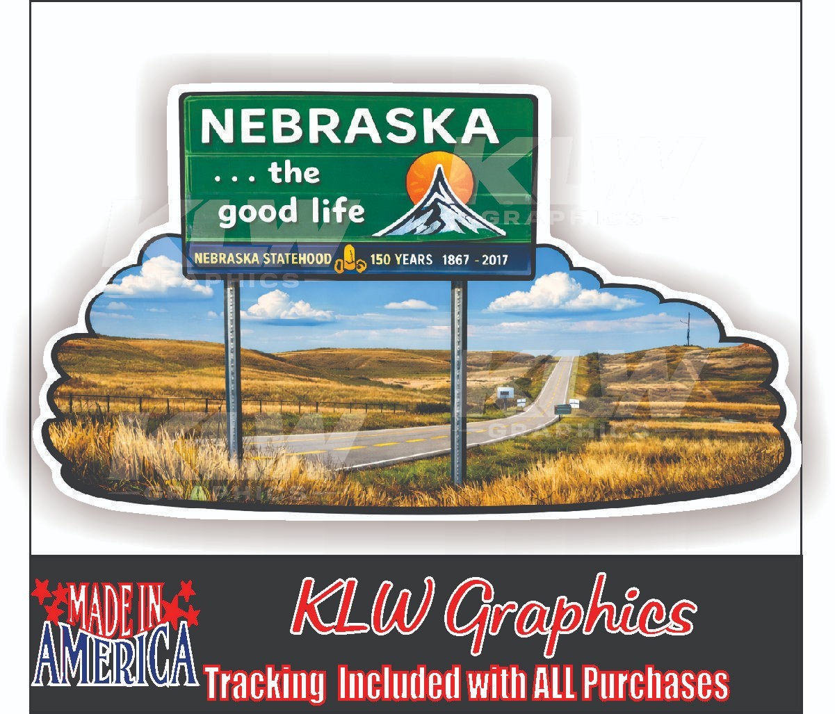 Welcome to Nebraska Sign Decal Sticker the good life Travel Road Sign ...
