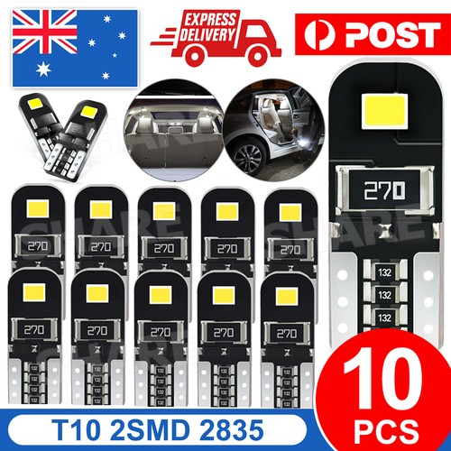 10X CANBUS T10 LED Wedge Parker License Plate Light Globes W5W 194 168 ...