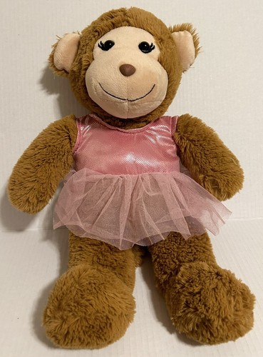 Dan Dee Monkey Plush Brown Pink Tutu Ballerina Dress Stuffed Animal Toy ...