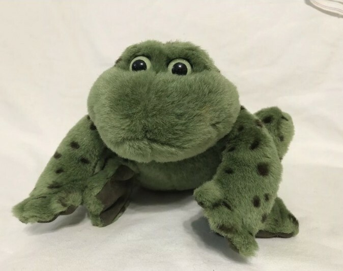 Gund Jeremiah Bull Frog Toad Plush 10” Toy Green Spots Croaks Sound ...